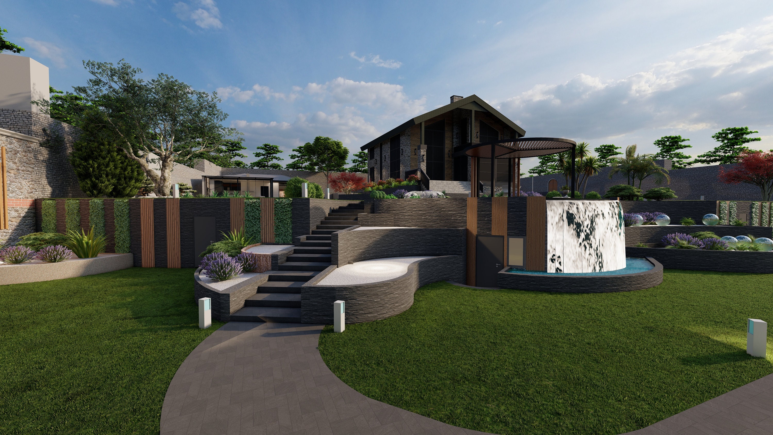 Online Backyard Design, Backyard 3D Rendering, 3d Rendering, Custom ...