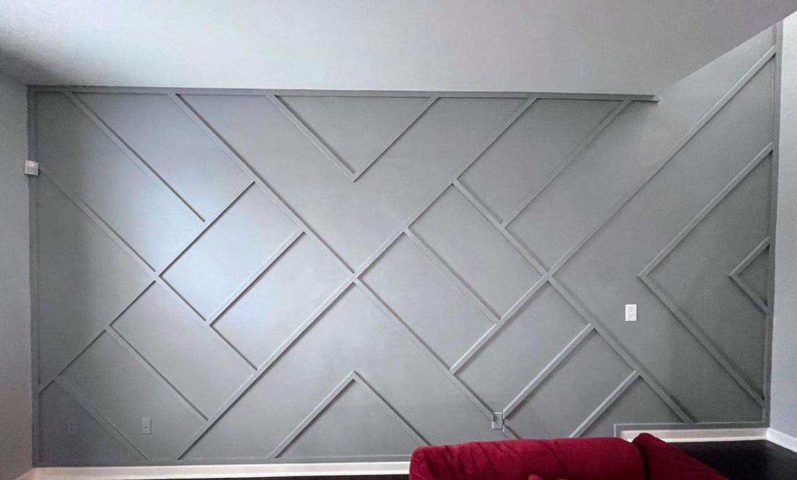 Custom Accent Wall Design Plans, Unique Trim Wall (digital Download) - Etsy
