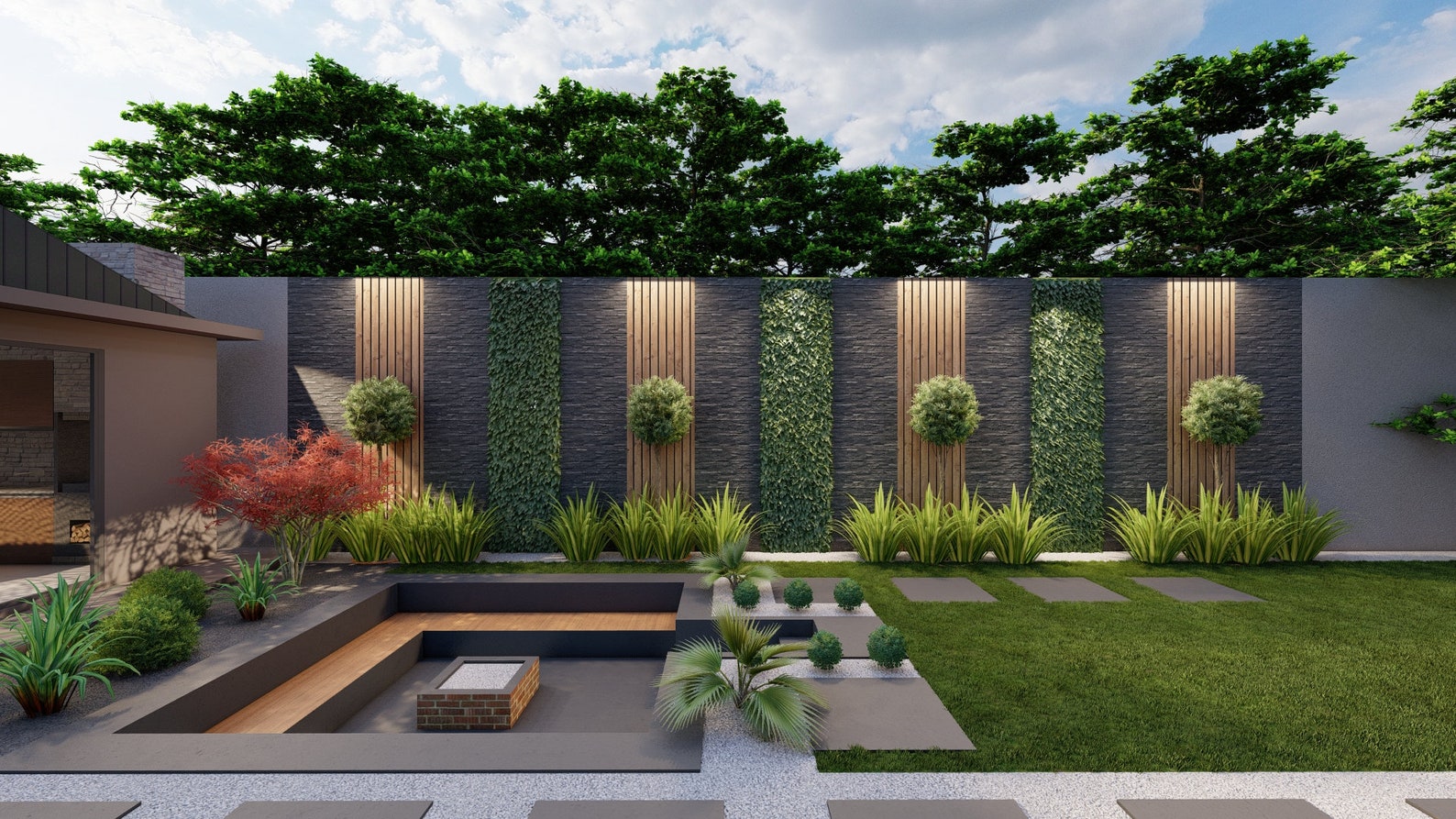 Online Backyard Design, Backyard 3D Rendering, 3d Rendering, Custom ...