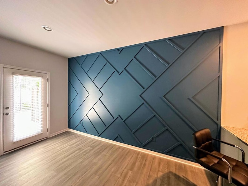 Modern Geometric Wall Paneling, Custom Accent Wall Design - Etsy