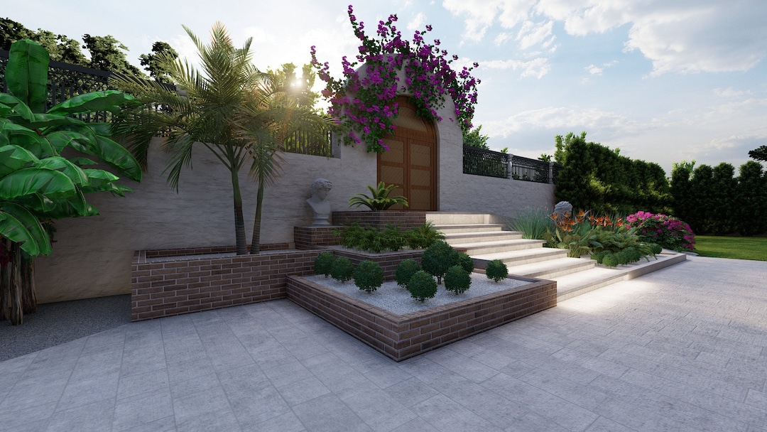 Online Backyard Design, Backyard 3D Rendering, 3d Rendering, Custom ...