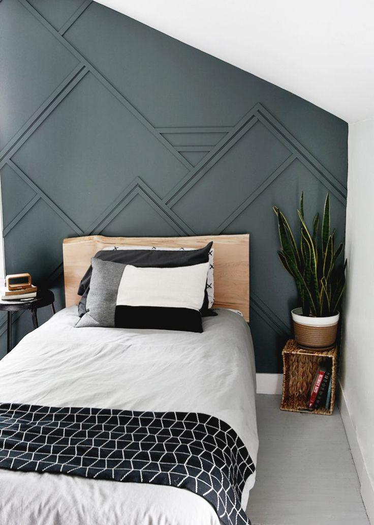 Mountain Accent Wall Design | Customizable Trim, Blueprint & Cut List ...