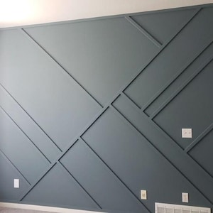 Custom Accent Wall Design Plans, Modern Trim Wall (digital Download) - Etsy