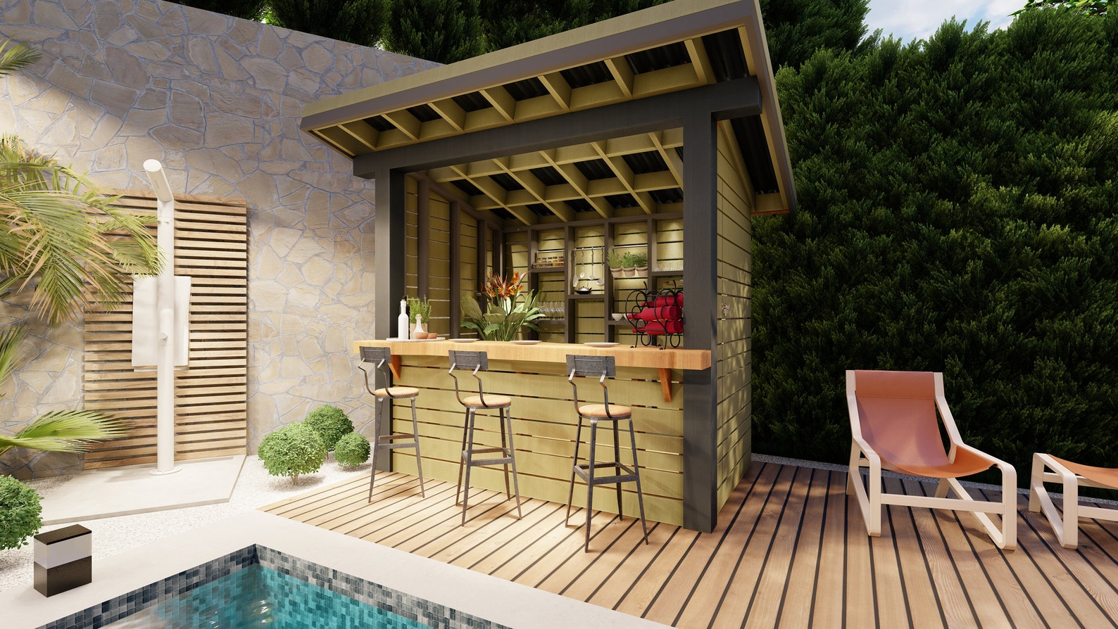 Easy DIY Outdoor Bar Plans, Step by Step Instructıon , Patio Bar Plans ...
