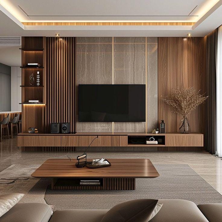 Custom 3D TV & Wall Unit Designs Creative Wooden Console Ideas for Your ...