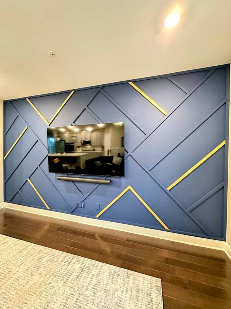 Custom Accent Wall Design Plans, Geometric Trim (digital Download) - Etsy