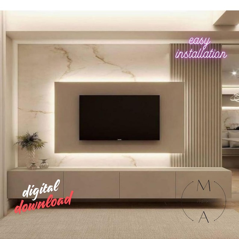 Custom 3D TV & Wall Unit Designs – Creative Wooden Console Ideas for ...