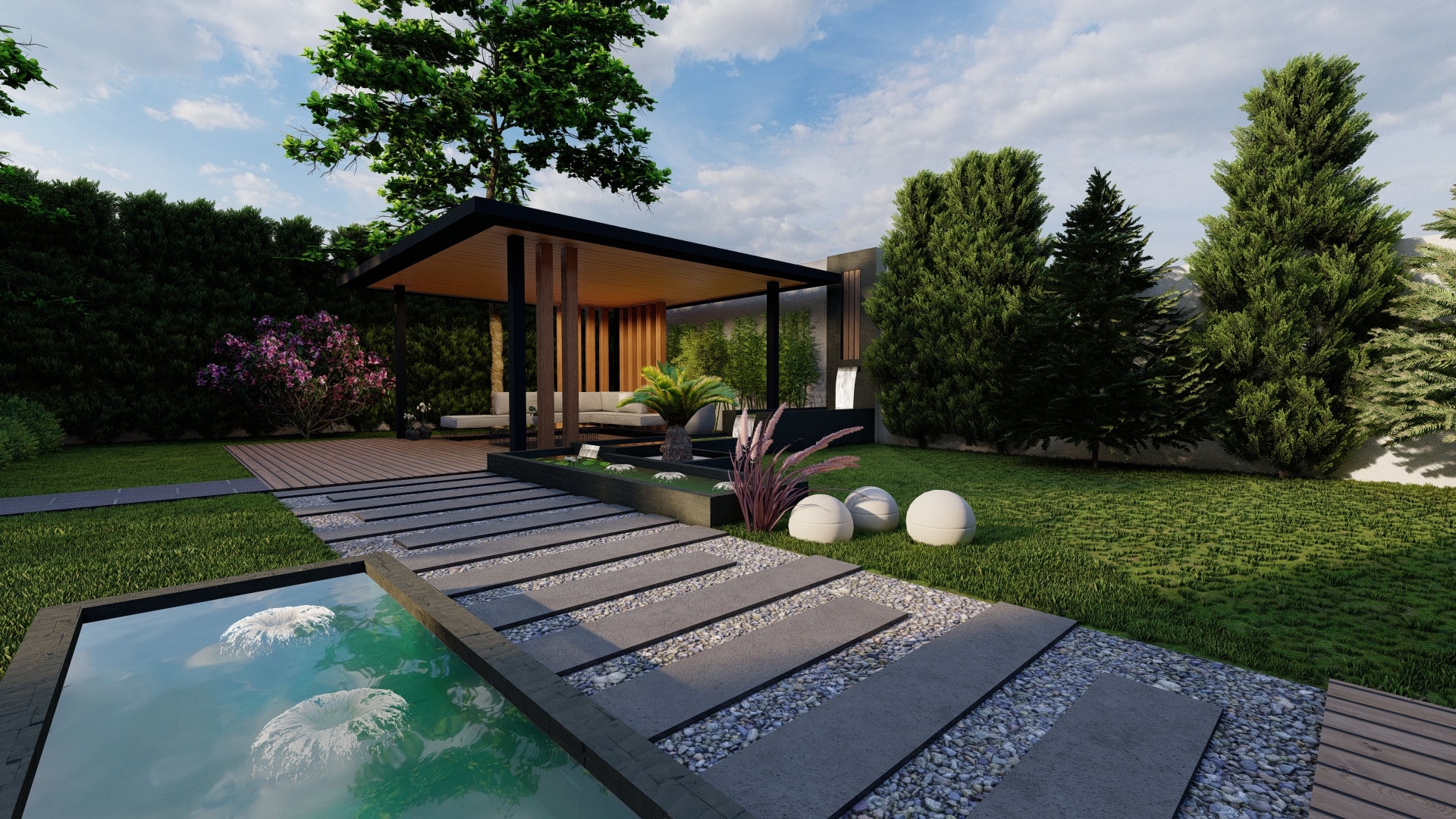 Online Backyard Design, Backyard 3D Rendering, 3d Rendering, Custom ...