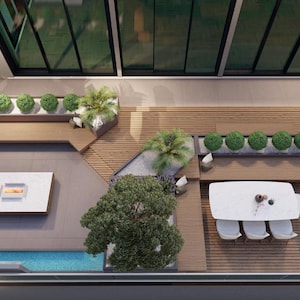 Custom Terrace, Garden & Backyard Design | Stunning 3D Rendering ...