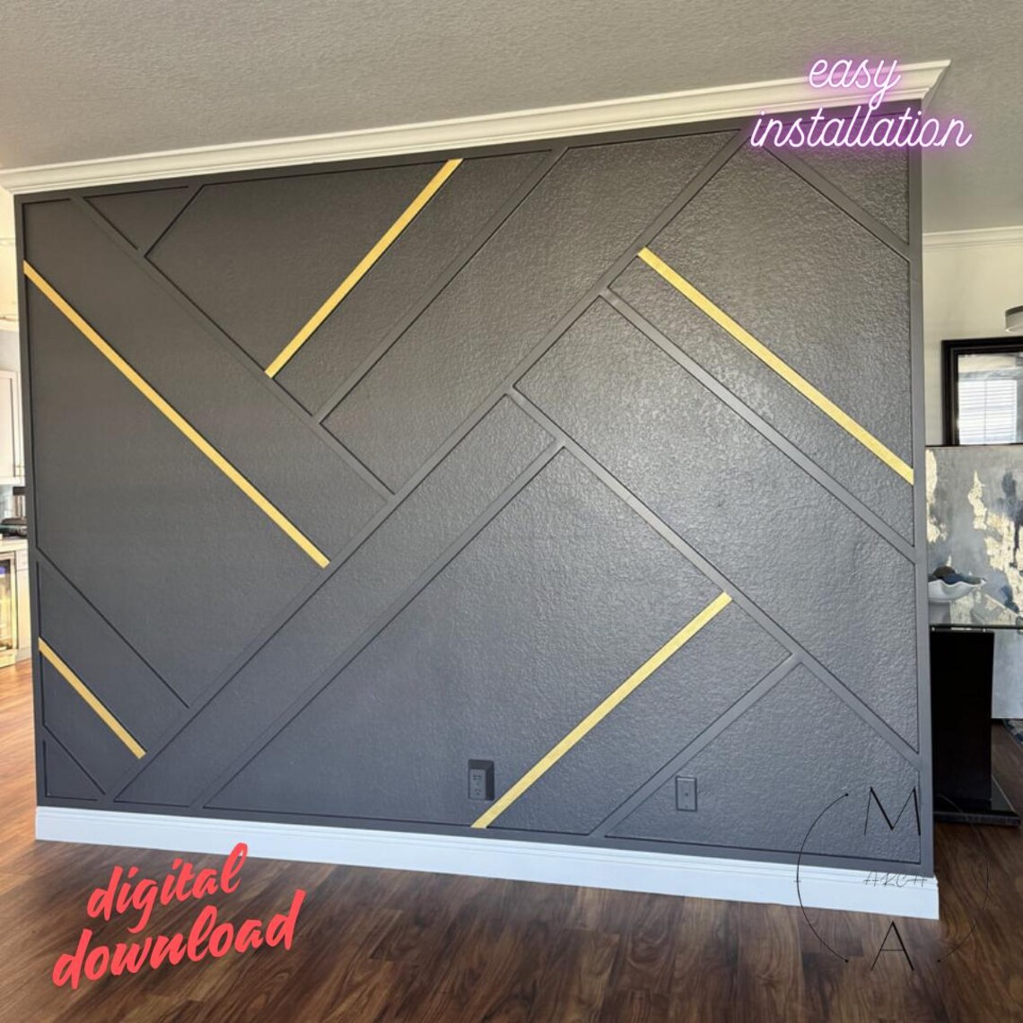 Custom Accent Wall Design Plans, Unique Trim Wall (digital Download) - Etsy