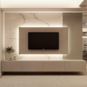 Custom 3D TV & Wall Unit Designs – Creative Wooden Console Ideas for ...
