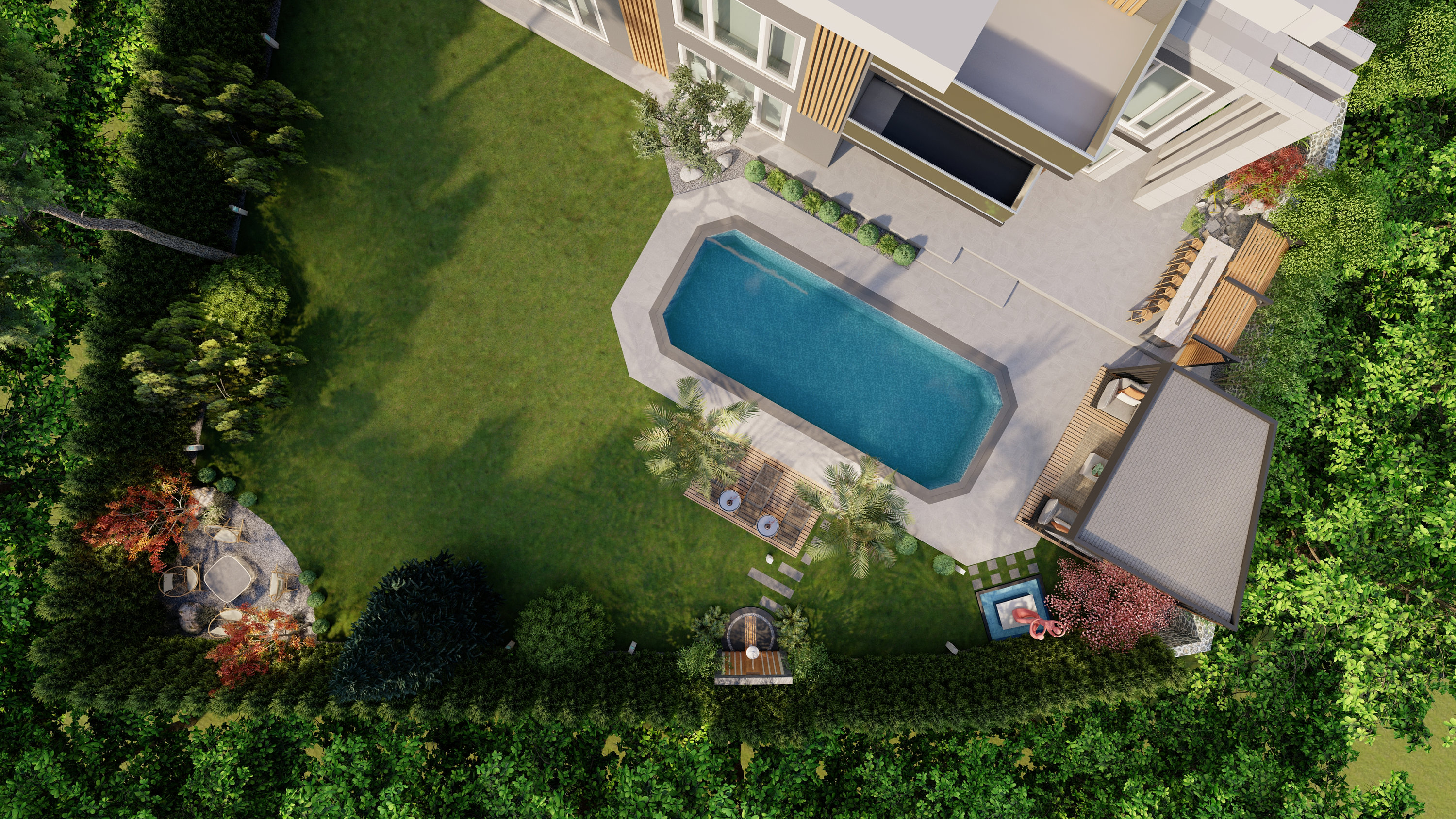Online Backyard Design, Backyard 3D Rendering, 3d Rendering, Custom ...