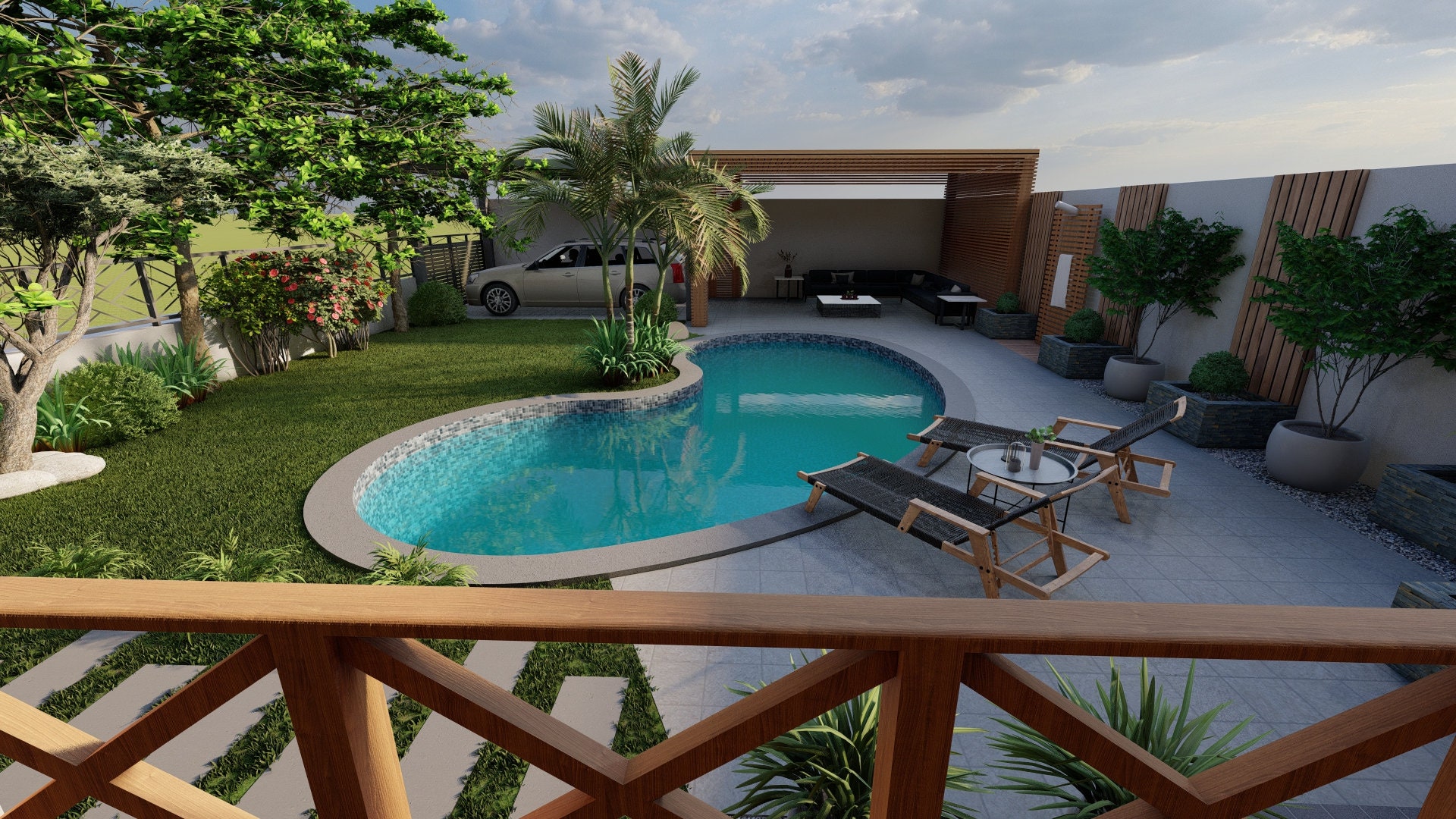Online Backyard Design, Backyard 3D Rendering, 3d Rendering, Custom ...