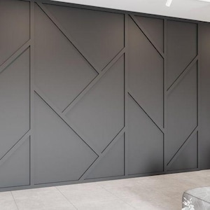 Modern Accent Wall Design With Blueprint & Cut List | Customizable Trim ...