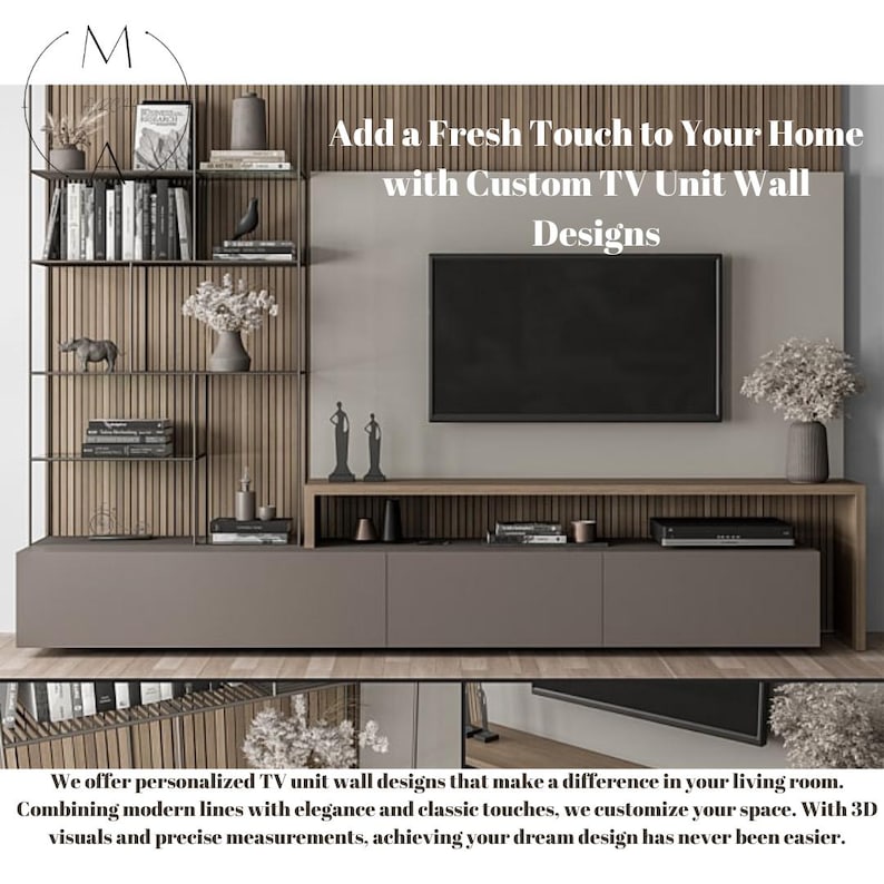 Custom 3D TV & Wall Unit Designs – Creative Wooden Console Ideas for ...