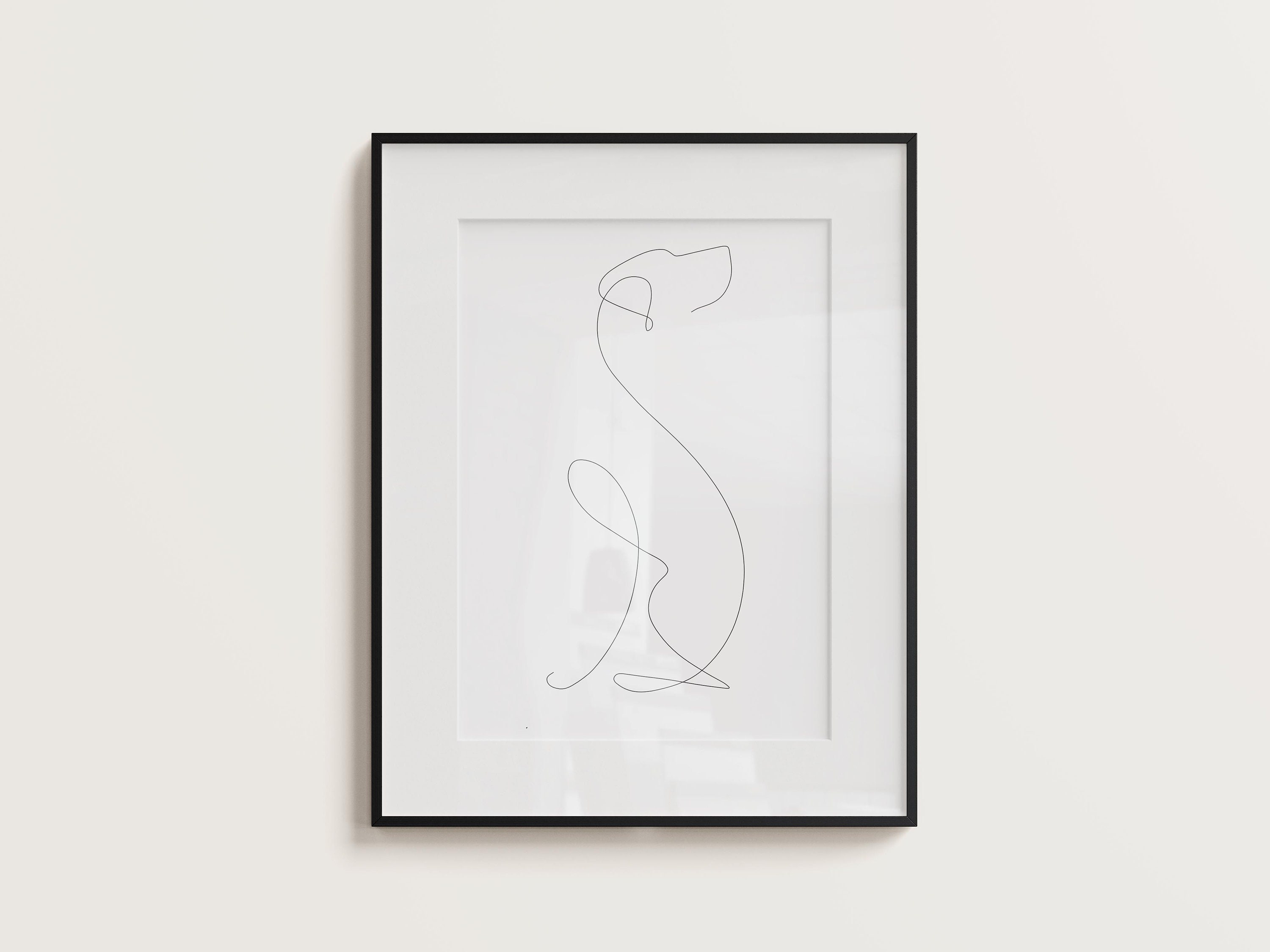 Abstract Dog Art, One Line Drawing, Dog Figure, Abstract Wall Art ...