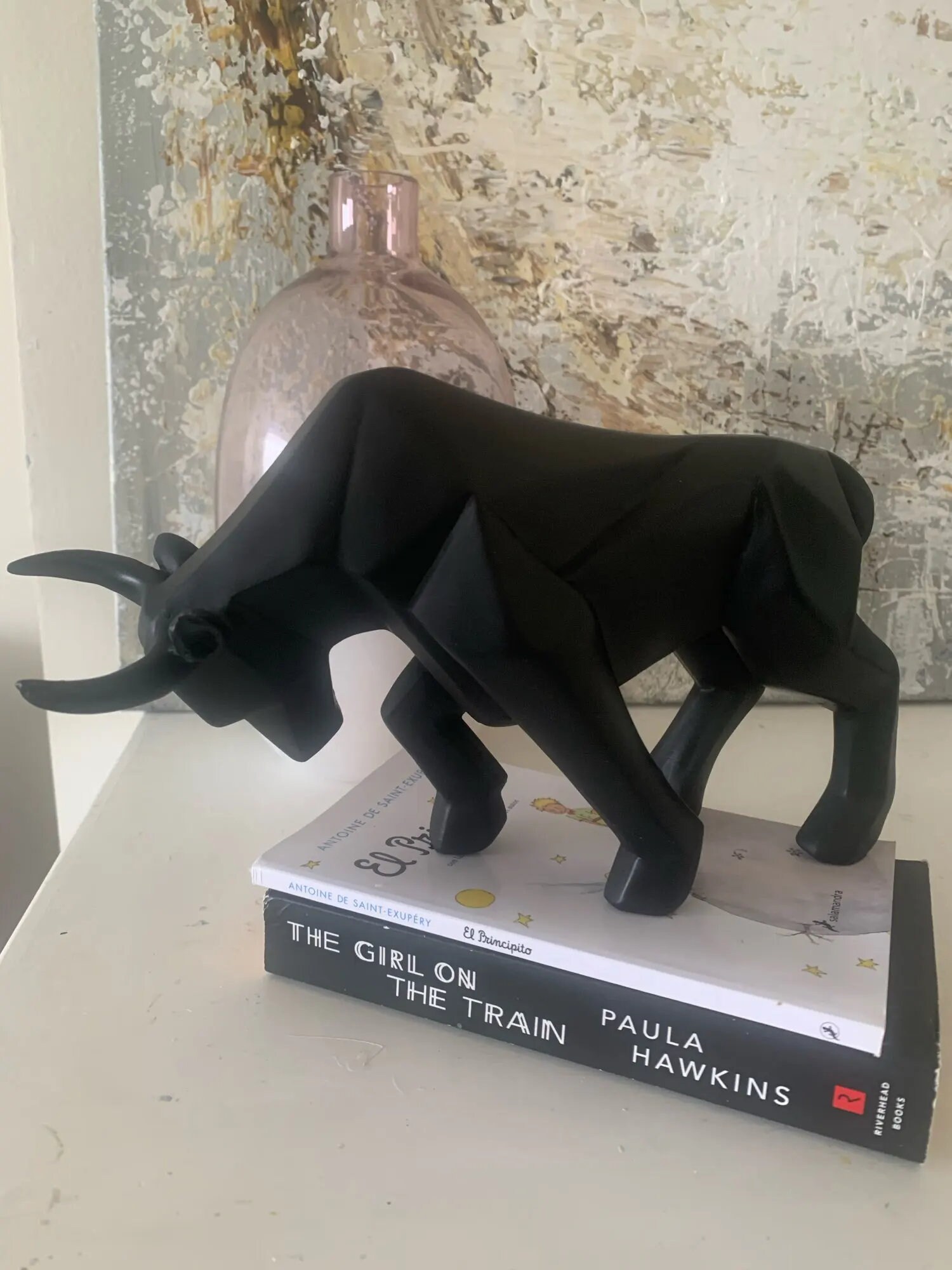 Bull Modern Sculpture Geometric Red Bull Statue Bull Market Bull ...