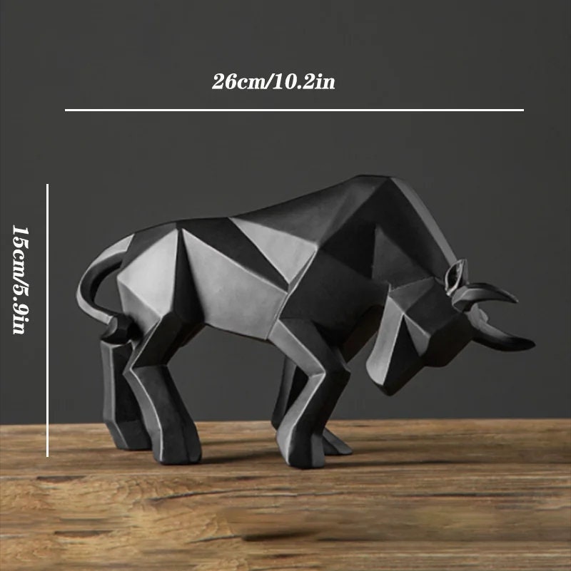 Bull Modern Sculpture Geometric Red Bull Statue Bull Market Bull ...