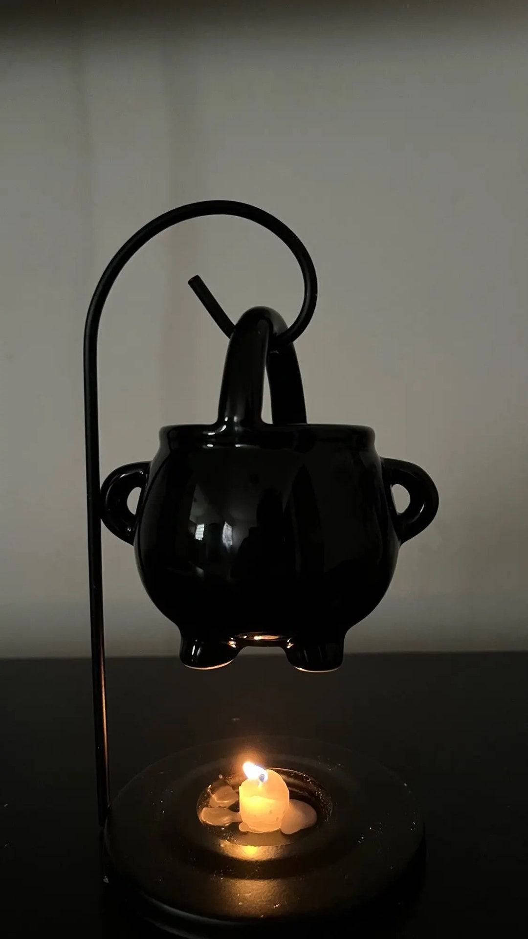 Hanging Cauldron Ceramic Oil Burner With Stand, Tea Light Oil Diffuser ...