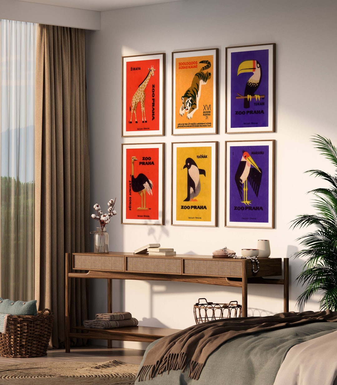 Set of 6 Zoo Animal Prints, Kids Poster, Kids Room Print, Animal Poster ...