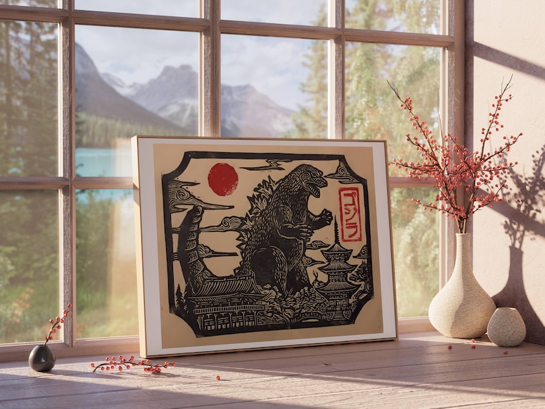 Vintage Godzilla Prints Set, Retro Dragon Poster (digital Download) - Etsy