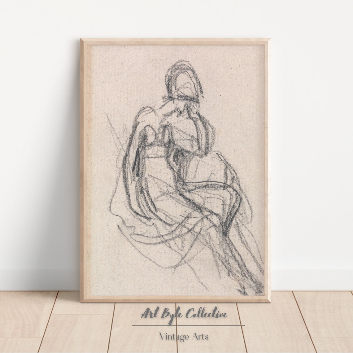 Antique Line Drawing Vintage Abstract Sketch Woman Art - Etsy