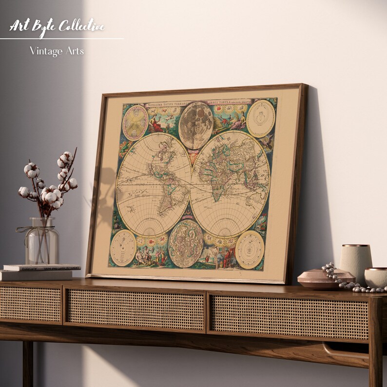 Printable Vintage World Map | Antique World Map | Antique Cartography Print Download | Home ...