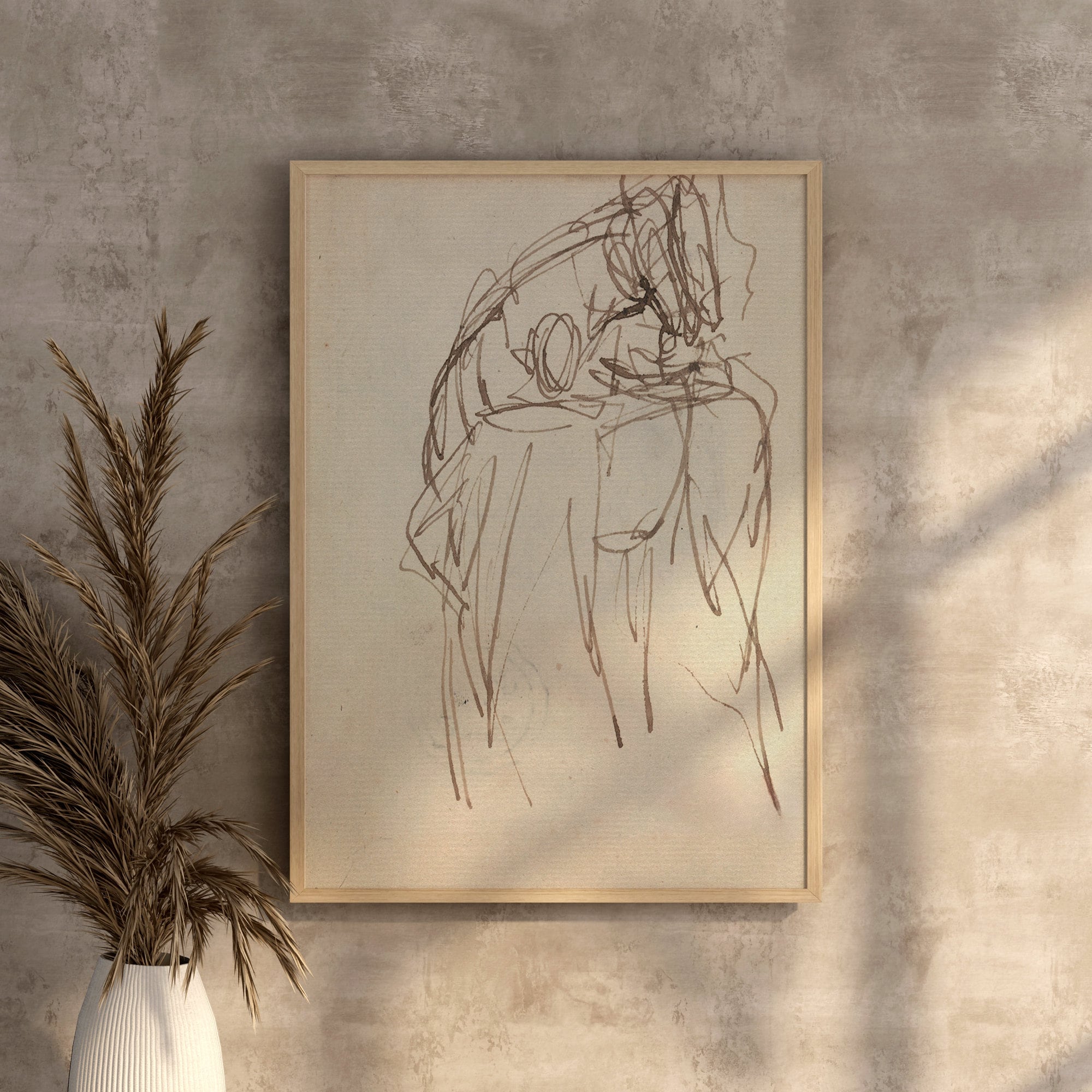 Antique Line Drawing, Antique Line Art Sketch, Downloadable Home Decor ...