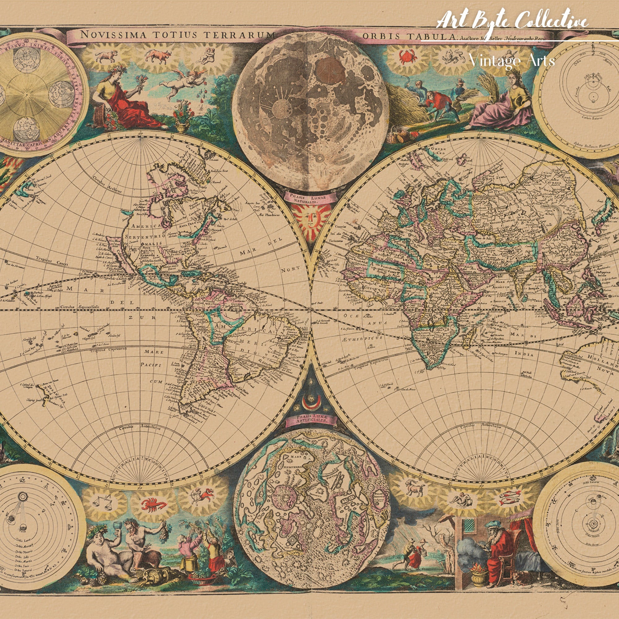 Printable Vintage World Map | Antique World Map | Antique Cartography ...