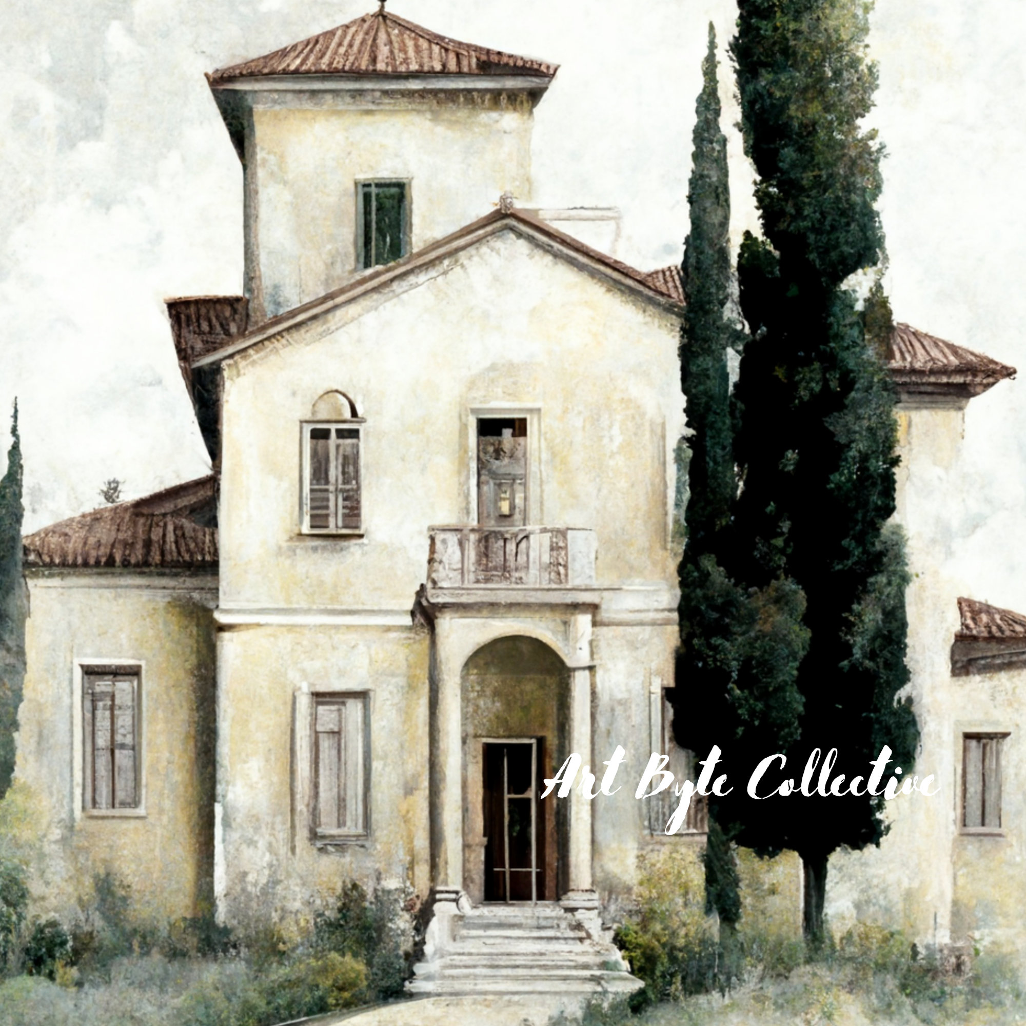 Italian Villa Art | Vintage Neutral Wall Art | Kitchen Shelf Print ...