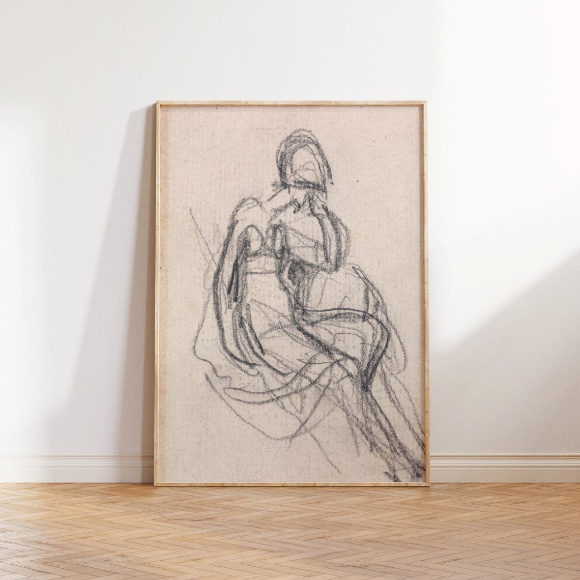 Antique Line Drawing Vintage Abstract Sketch Woman Art - Etsy