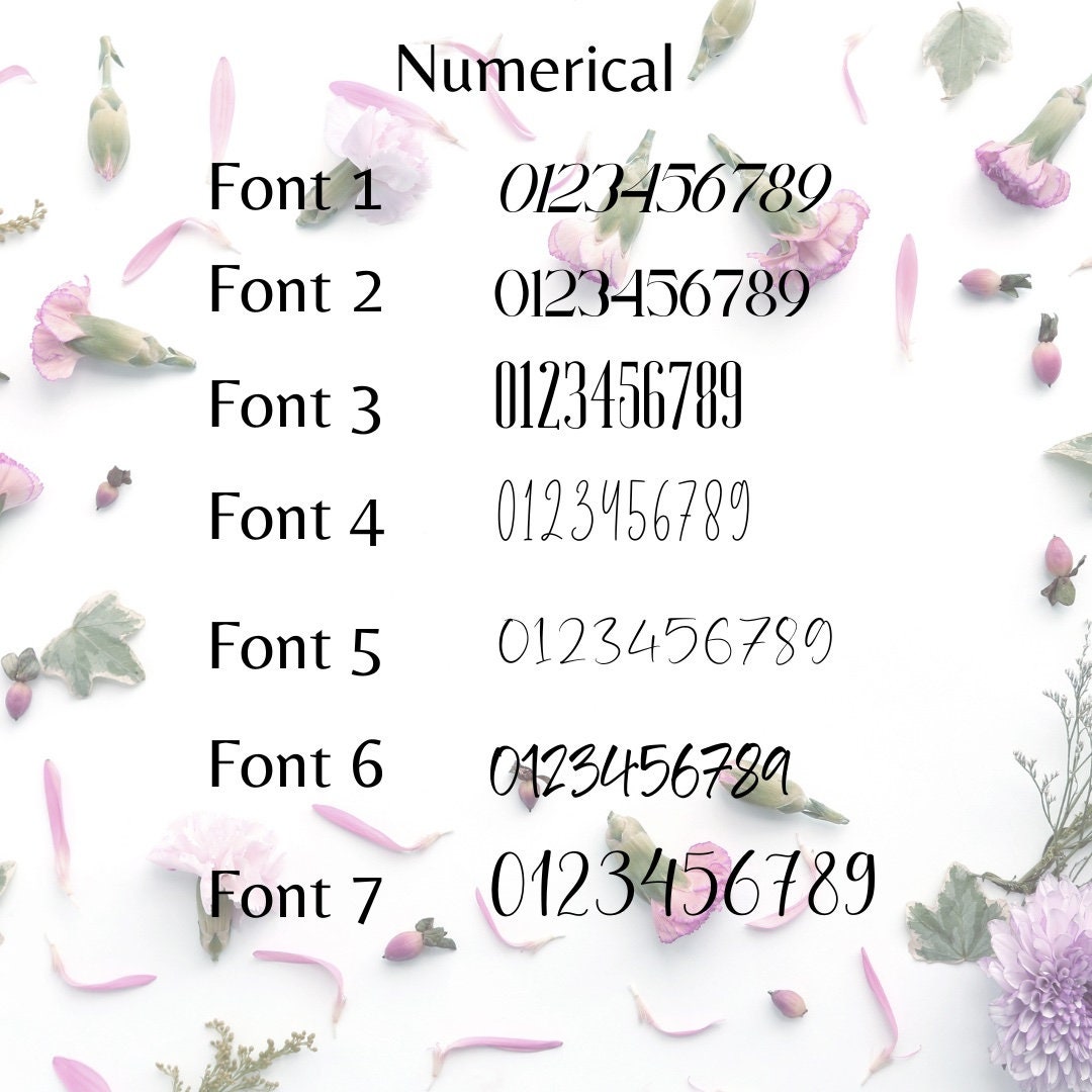 Pressed Flower Acrylic & Resin Table Numbers Wedding Signage ...