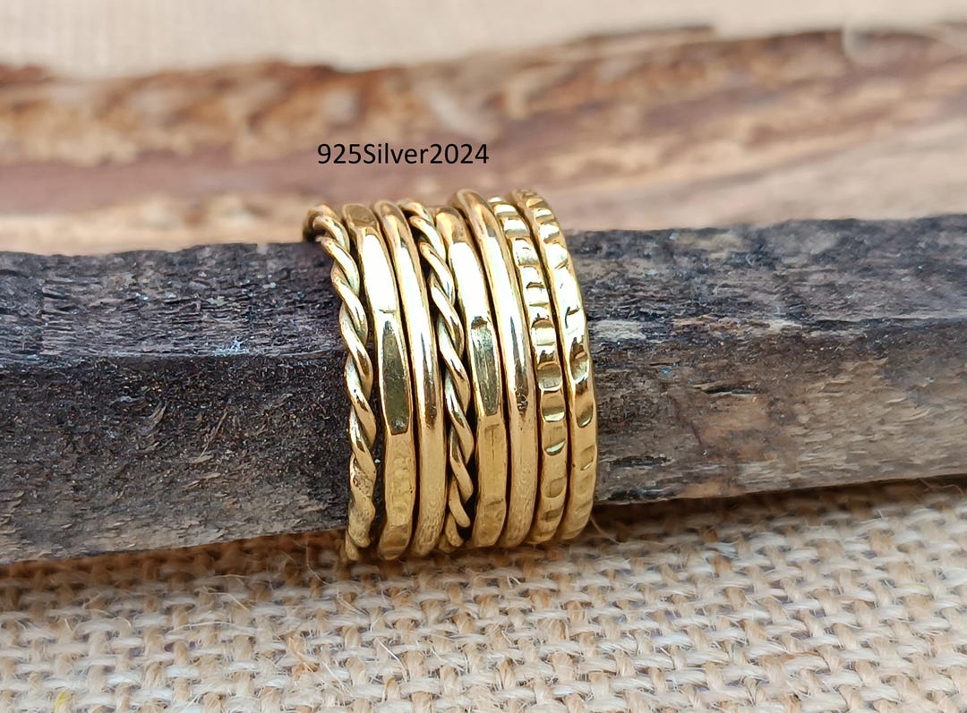 Buy Solid Brass Ring, Handmade Solid Brass Rings, Designer Brass Boho ...
