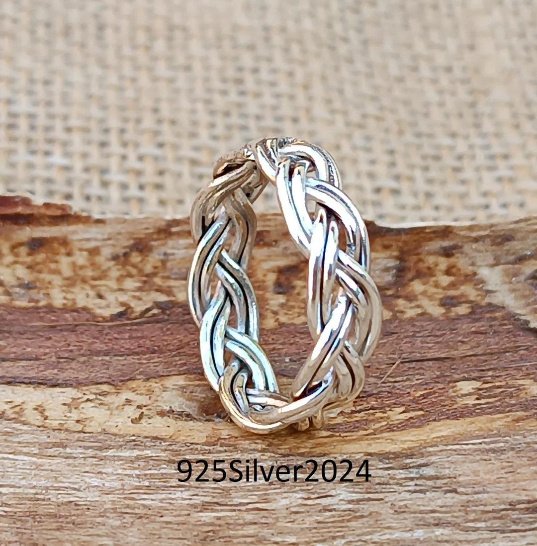 Silver Double Braid Ring, Braided Ring, Men and Women Ring, Braided ...