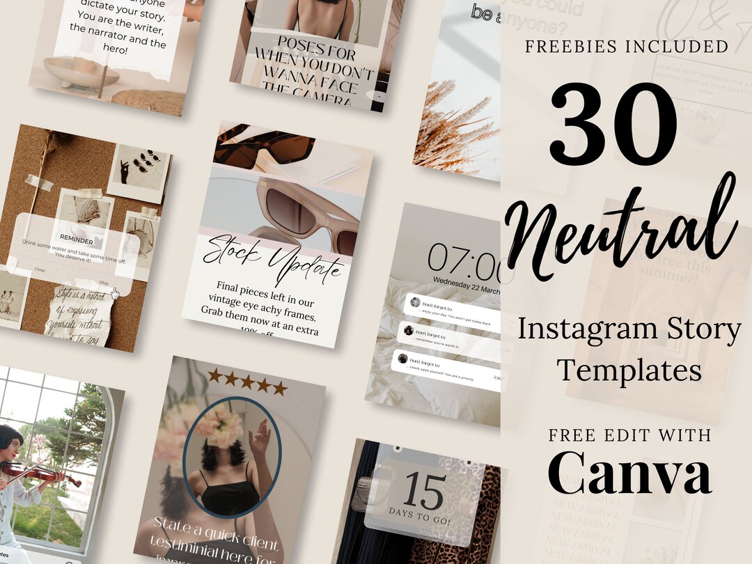 Neutral Instagram Story Template Instagram Templates Coach - Etsy