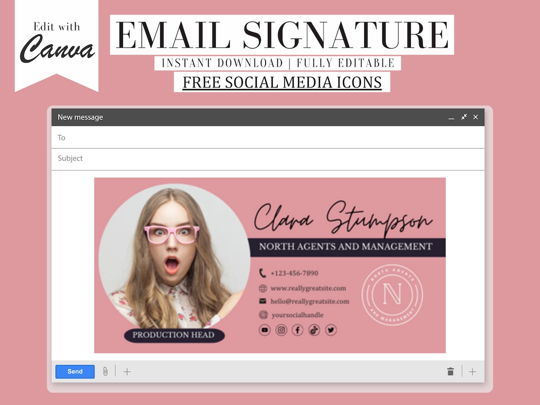 Email Signature Editable DIY Email Signature Template - Etsy