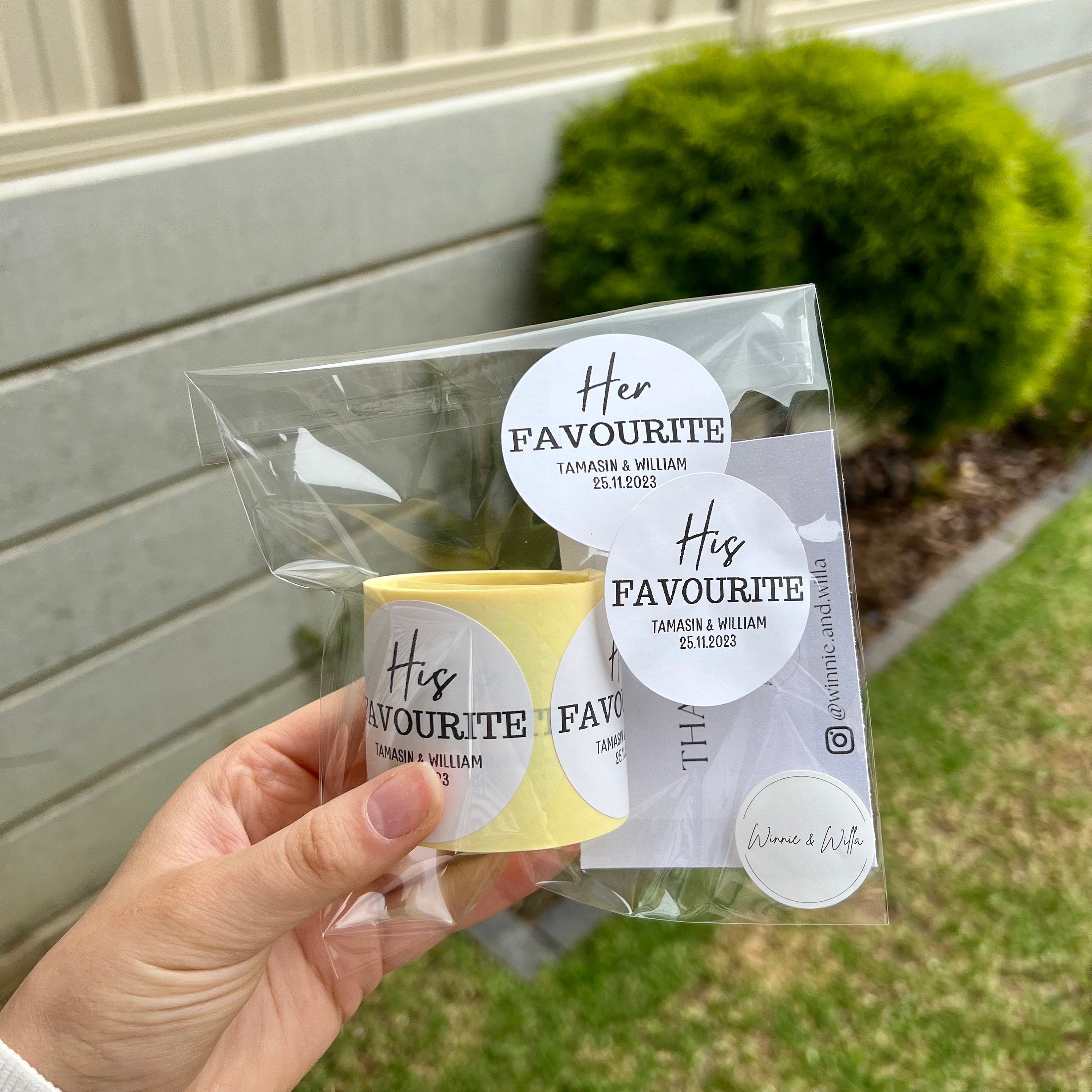 Wedding Favour Stickers Custom Wedding Stickers His and Her Favourite ...