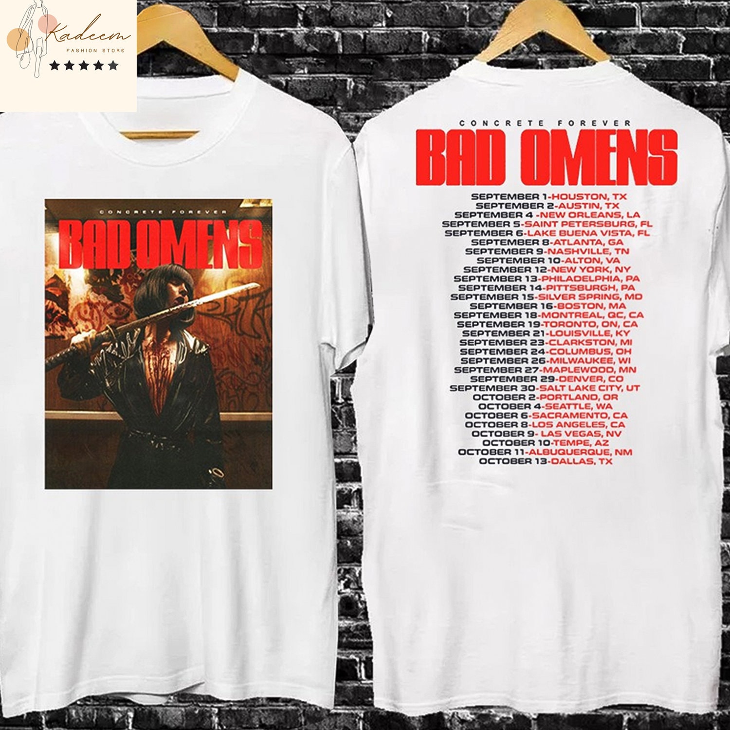 Vintage Bad Omens Concrete Forever US Tour 2023 T-Shirt, Bad Omens Concert Fall Tour 2023 sold ...