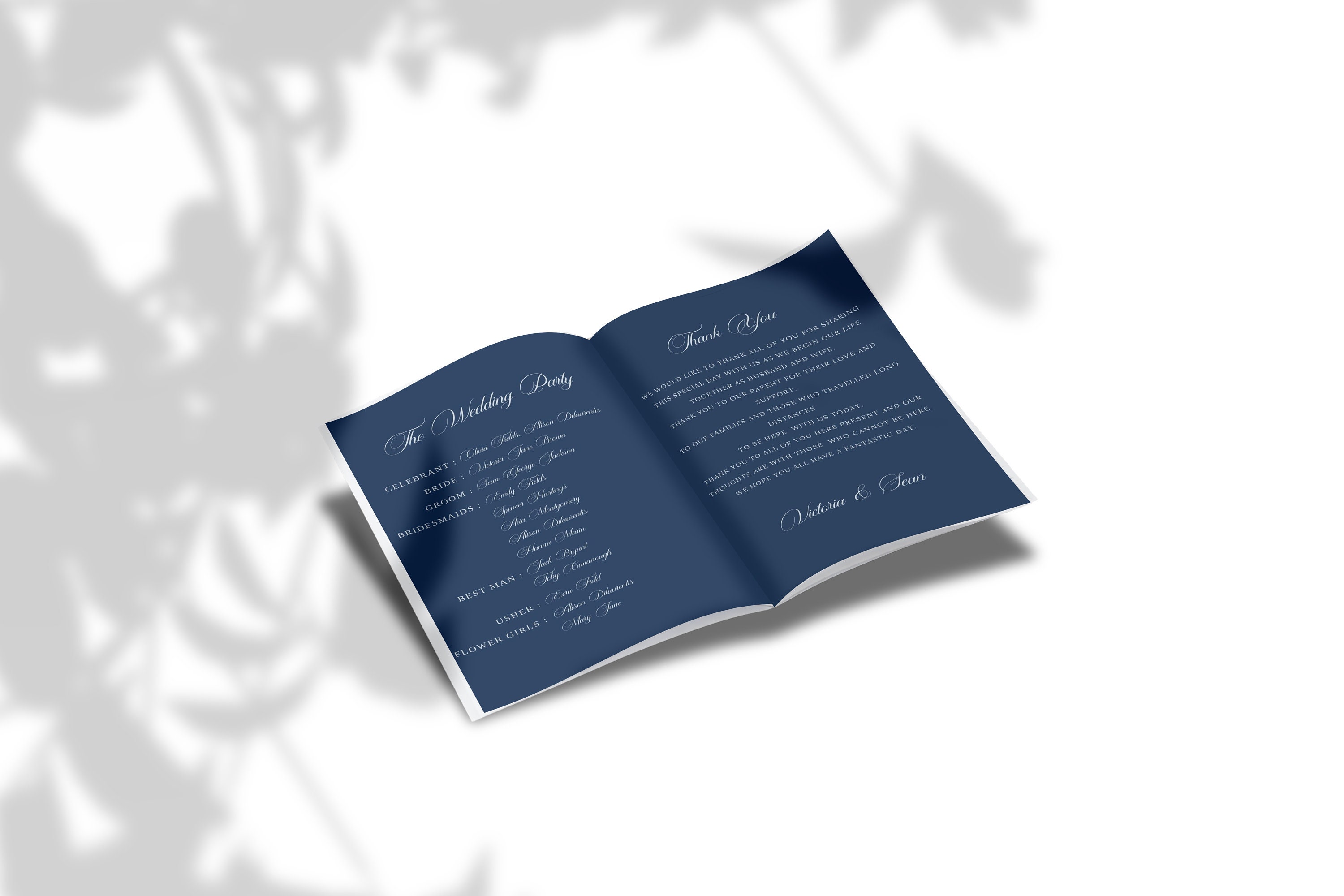 Elegant Wedding Program Template Foldable Wedding Program Minimalist ...