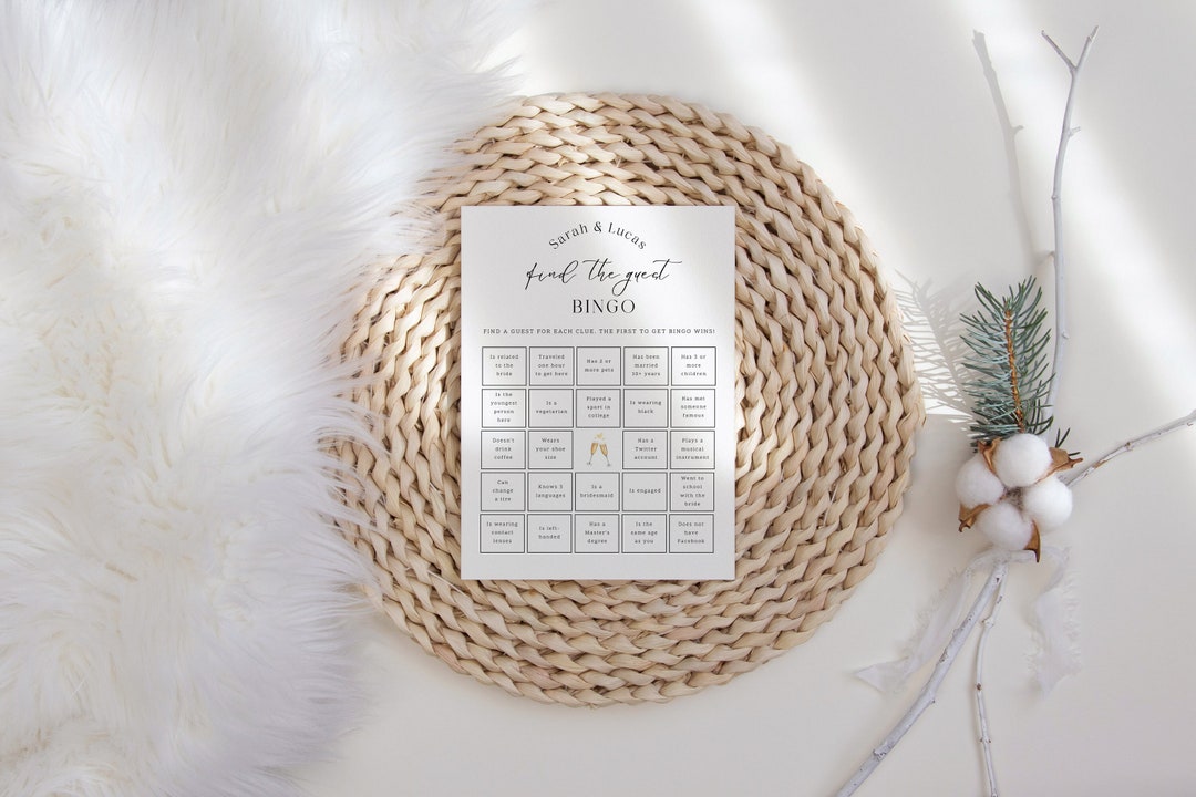 Wedding Bingo Editable Canva Template - Instant Download - Customizable ...