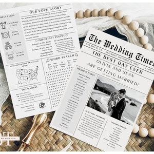 Wedding Newspaper Infographic Program, Newspaper Wedding Program ...
