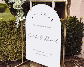 Wedding Welcome Sign Template, ARCHED Welcome Wedding Sign, Minimalist ...