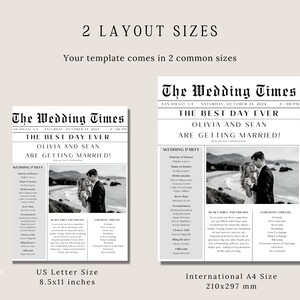 Wedding Newspaper Infographic Program, Newspaper Wedding Program ...