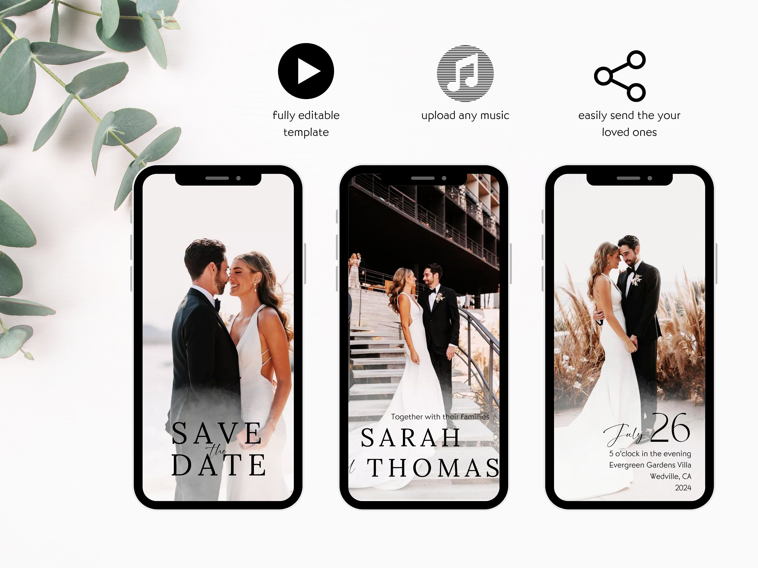 Wedding Video Save the Date Template, Animated Wedding Invitation ...
