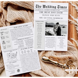 Wedding Newspaper Infographic Program, Newspaper Wedding Program ...