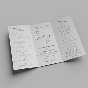 Wedding Pamphlet Template - Trifold Wedding Program - Printable Folded ...