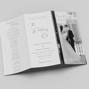 Wedding Pamphlet Template - Trifold Wedding Program - Printable Folded ...