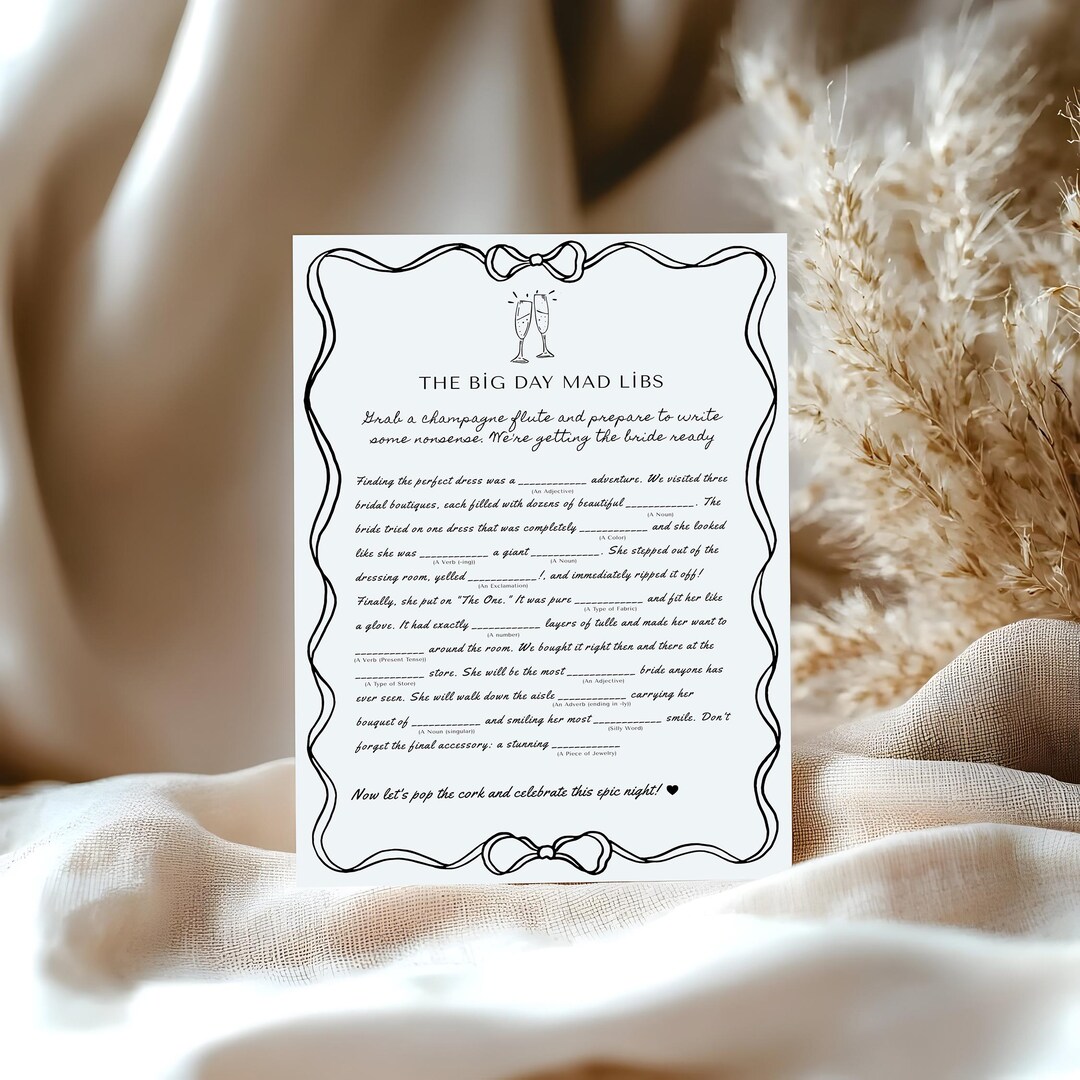 Fun DIY Digital Mad Libs Game Template for Canva | 5x7 Editable ...