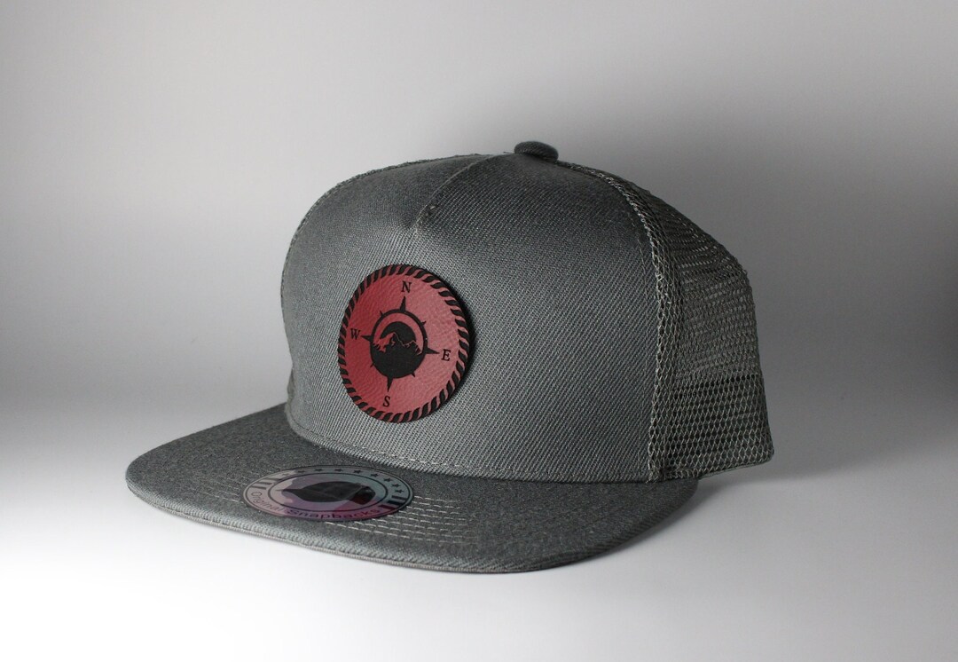 Compass Stamp Snapbacks Hat / Rose Leather Patch / Gift Ideas - Etsy