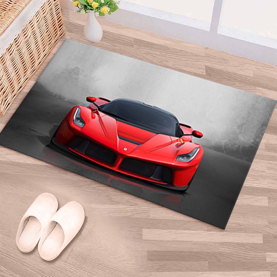 Classic Rug, Hallway Rug, Runner Rug, Housewarming Gift, Ferrari Poster ...